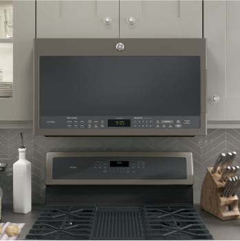 GE PVM9005EJES 2.1 cu. ft. Over-the-Range Microwave Oven with Chef ...