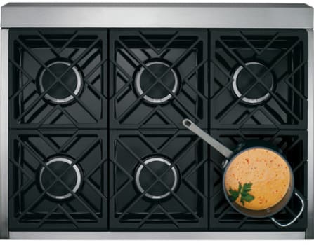 Monogram ZGU366NPSS 36 Inch Pro-Style Gas Rangetop with 6 Sealed ...
