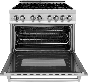 ZLINE RA36 36 Inch Freestanding Dual Fuel Range with 6 Sealed Italian ...
