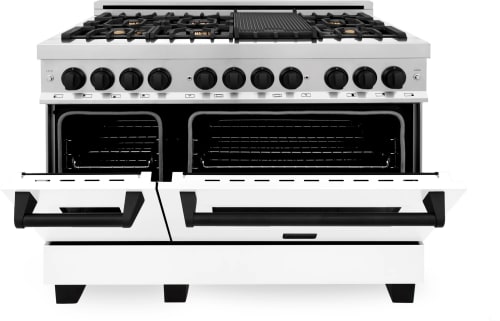 ZLINE RAZWM48MB 48 Inch Freestanding Double Oven Dual Fuel Range with 7 ...