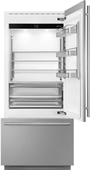 Smeg RBMU36RX 36 Inch Built-In Bottom Mount Refrigerator with 19.64 cu ...