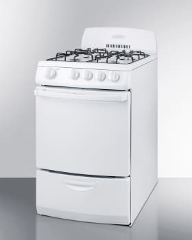 Summit RG200W 20 Inch Freestanding Gas Range with 4 Open Burners, 2.41 ...