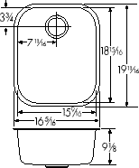 Franke RGX110 15 Inch Undermount Single Bowl Stainless Steel Sink