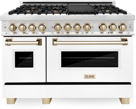 ZLINE RAZWM48G 48 Inch Freestanding Double Oven Dual Fuel Range with 7 ...