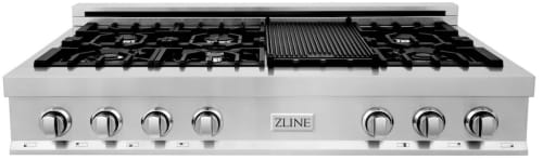 ZLINE RTGR48 48 Inch Gas Rangetop with 7 Sealed Burners, 18,000 BTU ...