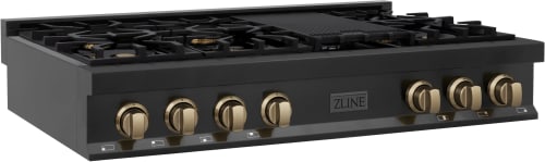ZLINE RTBZ48CB 48 Inch Gas Rangetop with 7 Italian Burners, Cast Iron ...
