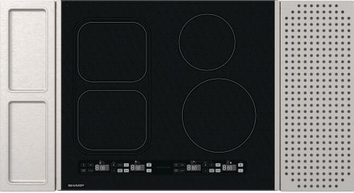 Sharp SCH2443GB 24 Inch Induction Cooktop with 4 Cooking Zones, Bridge ...