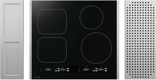 Sharp SCH2443GB 24 Inch Induction Cooktop with 4 Cooking Zones, Bridge ...