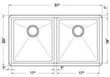 Blanco 513443 37 Inch Undermount Double Bowl Granite Sink with 9-1/2 ...