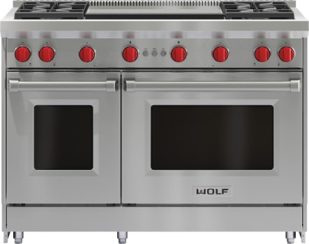 Wolf GR484DG 48 Inch Pro-Style Gas Range with 4 Dual-Stacked Sealed ...