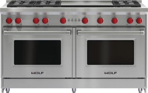 Wolf GR606DGLP 60 Inch Freestanding Pro-Style Gas Range with 6 Dual ...