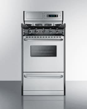 Summit TTM13027BKSW 20 Inch Gas Range with 2.4 cu. ft. Capacity, 4 ...