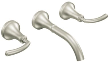 Moen CAT6530BN Double Lever Wall Mount Lavatory Faucet Trim with 7-1/2 ...