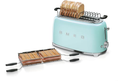 Smeg TSF02PGUS Countertop Toaster with 4 Slice Capacity, Defrost ...