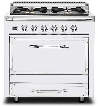 Viking TVDR3604BAW 36 Inch Freestanding Professional Dual Fuel Range ...