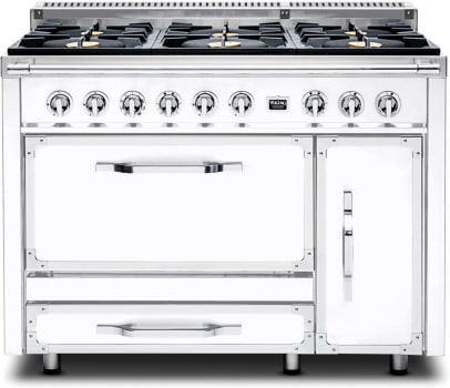 Viking TVDR4816BWH 48 Inch Freestanding Dual Fuel Range with 6 Sealed ...