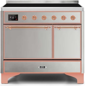 Ilve UMDI10QNS3SSP 40 Inch Freestanding Electric Induction Range with 6 ...