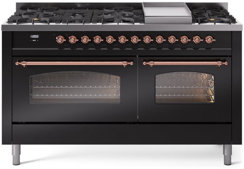 Ilve UP60FNMPBGG 60 Inch Freestanding Dual Fuel Range with 9 Sealed ...