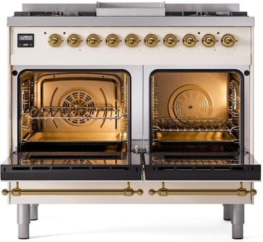 Ilve UPD40FNMPAWG 40 Inch Freestanding Dual Fuel Range with 6 Sealed ...