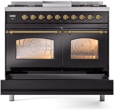 Ilve UPD40FNMPBKG 40 Inch Freestanding Dual Fuel Range with 6 Sealed ...