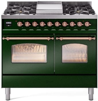 Ilve UPD40FNMPEGP 40 Inch Freestanding Dual Fuel Range with 6 Sealed ...