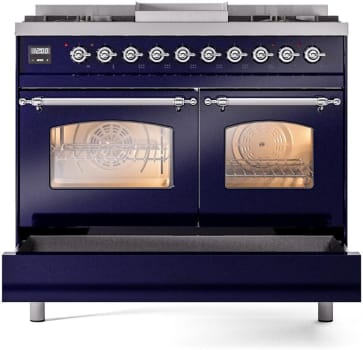 Ilve UPD40FNMPMBC 40 Inch Freestanding Dual Fuel Range with 6 Sealed ...