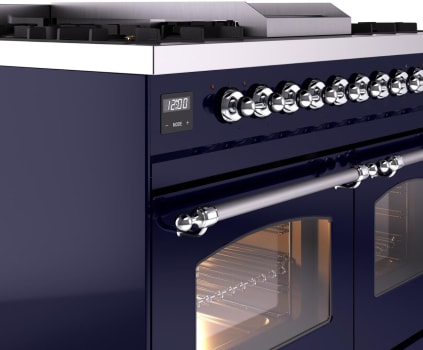 Ilve UPD40FNMPMBC 40 Inch Freestanding Dual Fuel Range with 6 Sealed ...