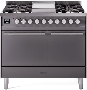 Ilve UPD40FQMPMG 40 Inch Freestanding Dual Fuel Range (Solid Oven Door ...