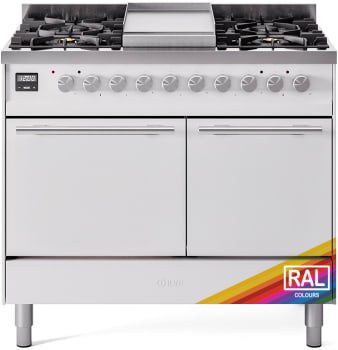 Ilve UPD40FQMPRALP 40 Inch Freestanding Dual Fuel Range (Solid Oven ...