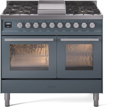 Ilve UPD40FWMPBGLP 40 Inch Freestanding Dual Fuel Range with 6 Sealed ...