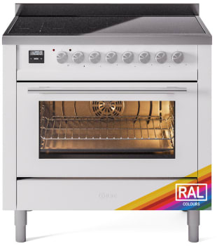 Ilve UPI366WMPRA 36 Inch Freestanding Induction Range with 6 Heating ...