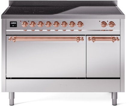 Ilve UPI486QNMPSSP 48 Inch Freestanding Induction Range with 6 Elements ...