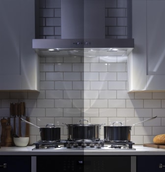 GE UVW8301SLSS Designer 30 Inch Wall Mount Hood with 350 CFM Internal ...