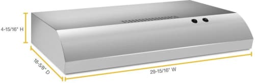 Maytag UXT4030ADS 30 Inch Under Cabinet Range Hood with 2-Speed, Rocker ...
