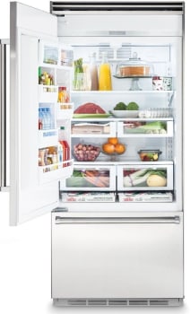 Viking VCBB5363ELRE 36 Inch Built-In Bottom Mount Refrigerator with 20. ...