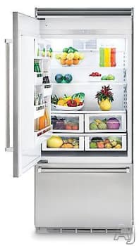 Viking VCBB5363ELSS 36 Inch Built-In Bottom Mount Refrigerator with 20. ...
