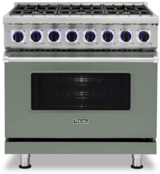 Viking VDR73626BEU 36 Inch Freestanding Dual-Fuel Range with 6 Viking ...