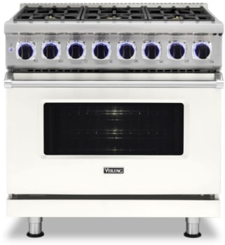 Viking VDR73626BPWLP 36 Inch Freestanding Dual-Fuel Range with 6 Viking ...