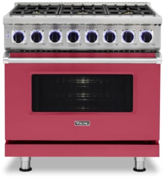 Viking VDR73626BVA 36 Inch Freestanding Dual-Fuel Range with 6 Viking ...