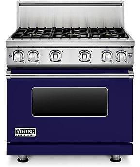 Viking VGR73616BCB 36 Inch Gas Range with 6 Sealed Burners, 5.1 cu. ft ...