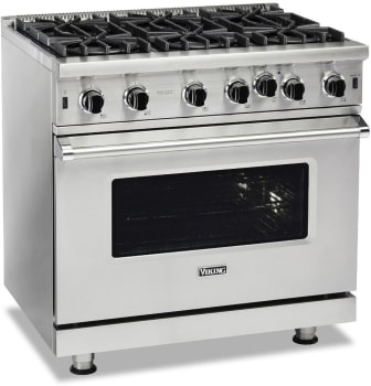 Viking VGIC53626BSS 36 Inch Freestanding Professional Gas Range with 6 ...