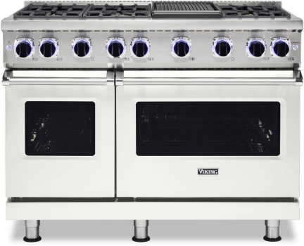 Viking VDR74826GPW 48 Inch Freestanding Dual Fuel Range with 6 Sealed ...