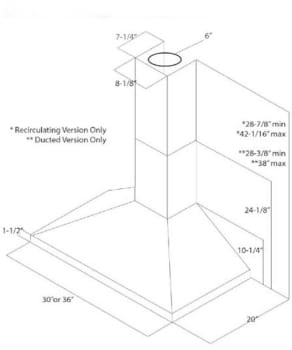 Elica EVL430S1 30 Inch Wall Mount Chimney Hood with 400 CFM Internal ...