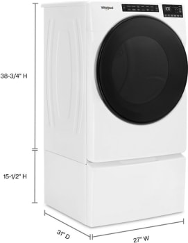 Whirlpool WED6605MW 27 Inch Electric Dryer with 7.4 cu. ft. Capacity ...