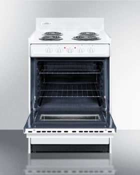 Summit WEM610W 24 Inch Freestanding Electric Range with 4 Coil Cooktop ...