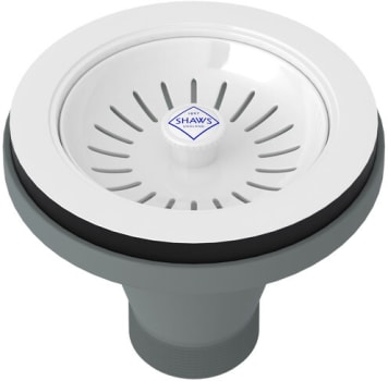 Rohl SW734WH 1 1/2 Inch Basket Strainer without Remote Pop-Up: White