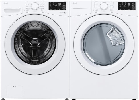 LG LGWADREW3470 Side-by-Side Front Load Washer and Electric Dryer Set ...