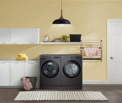 LG DLEX6700B 27 Inch Smart Electric Dryer with 7.4 Cu. Ft. Capacity, 23 ...