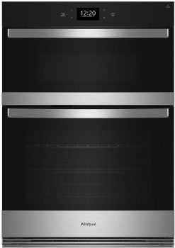 Whirlpool WOEC7027PZ 27 Inch Combination Smart Wall Oven with 4.3 cu. ft. True Convection Oven Steam Clean Air Fry Frozen Bake 1.4 cu. ft. Microwave 900 Watts Sensor Cook and Star K
