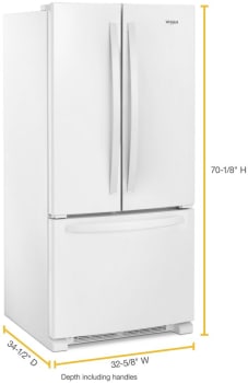 Whirlpool WRFF5333PW 33 Inch Freestanding French Door Refrigerator with ...